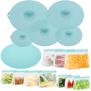 Silicone Covers for Food storage Food Grade Reusable Snack Bags Microwave Mat