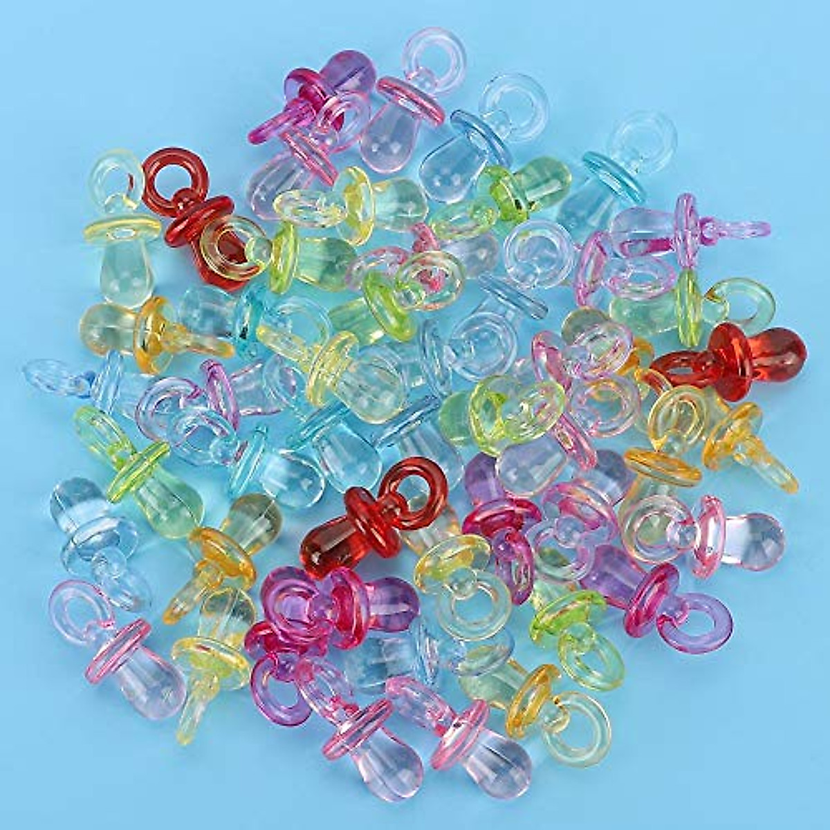 Bird Toys, 50pcs Plastic Bird Toys Bird Nipple Toys Bite Chew Toys Plastic Colorful Bird Pacifiers Pet Teeth Toy Birds Supplies Accessories