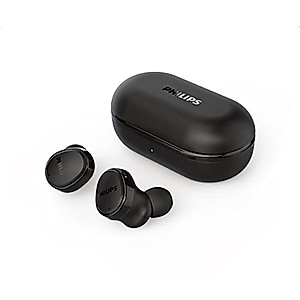 Philips T4556 True Wireless Headphones with Active Noise Canceling (ANC) and IPX4 Water Resistance, Black