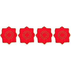 4pcs Dance Handkerchief Red Octagonal Towel Cloth Vintage Rotating Handkerchief Chinese New Year Spring Festival Performance Prop Decor Party Supplies