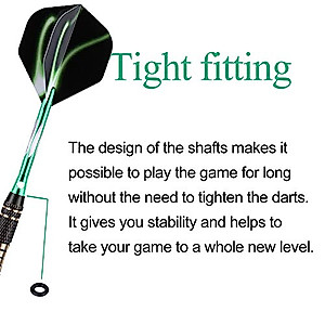 Soft tip Darts Set 18 Gram - Professional Darts Plastic Tip with Brass Barrel + Green Aluminum Shafts + 50 Rubber o-Ring + 6 Pattern Flights +30 Soft Tips for Electronic Dartboard