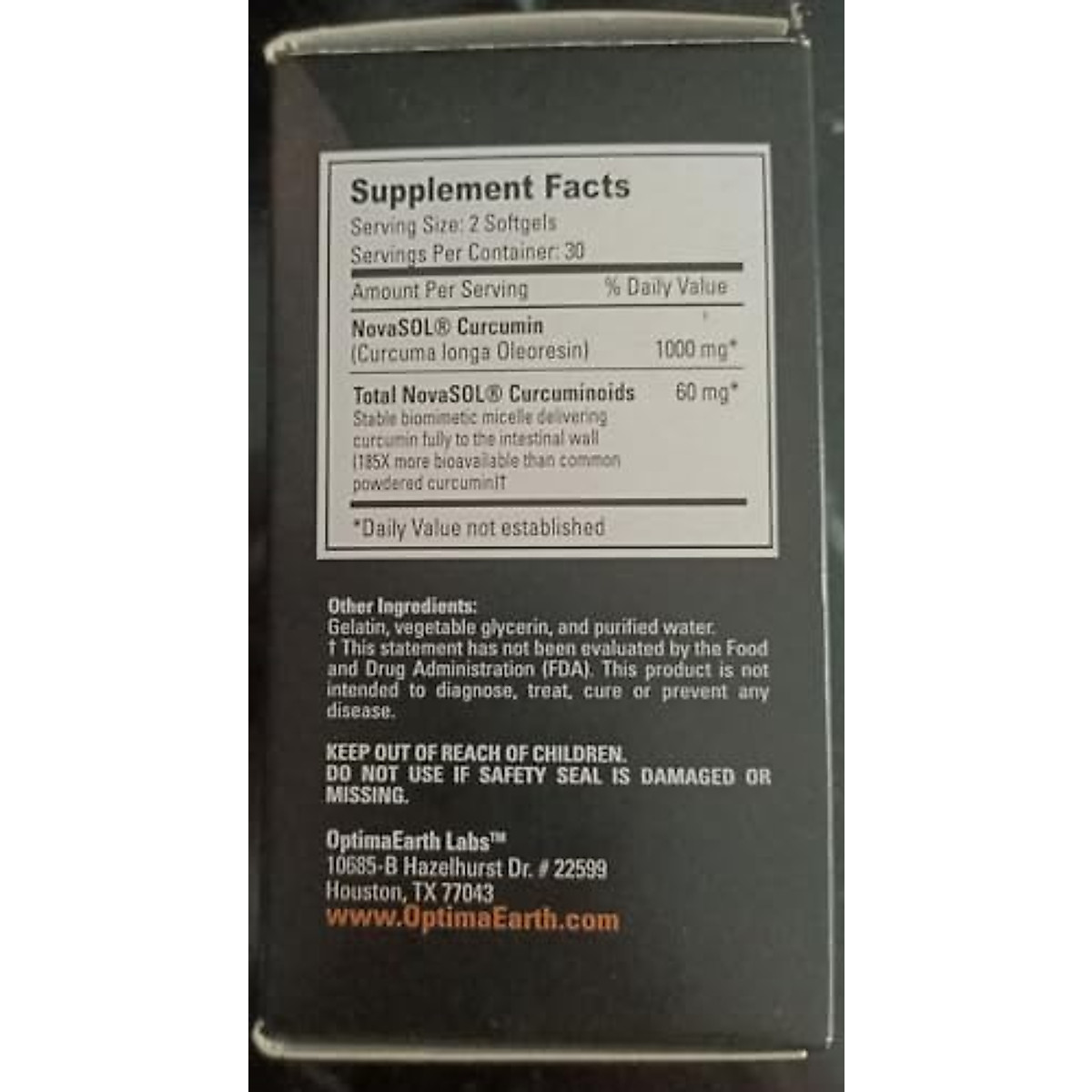 OptimaEarth Liquid Gold Curcumin with NovaSOL - Enhanced Absorption Turmeric Supplement - Supports Joint and Immune System Health - 185x More Bioavailable Than Traditional Curcumin Products