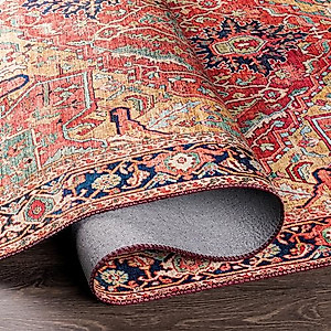 Livabliss Alfons Medallion Oriental Area Rug,7'6" x 9'6",Red/Gold