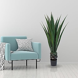 Pure Garden Giant Agave Fake Plant - 52-Inch Faux Succulent with Pot - Artificial Trees Blend Southwestern Style with Modern Home Decor