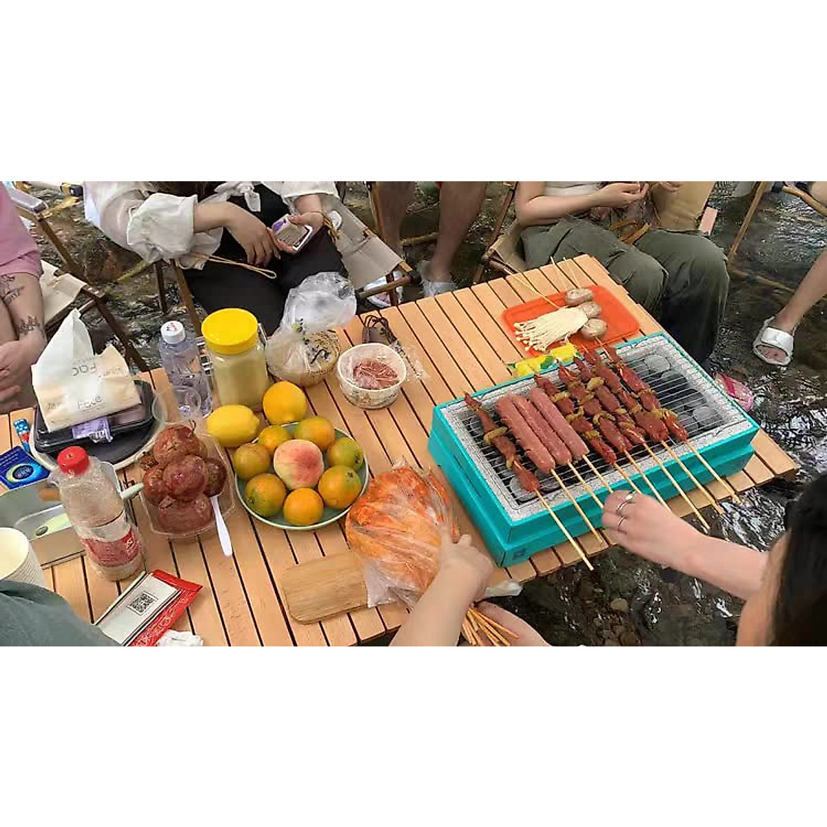 Disposable Grill, Portable Charcoal Grill, Barbecue, Grilling Kit for Indoor & Outdoor cooking, Lightweight Ready to Use Instant Grill Set for BBQ Picnic Camping Deck