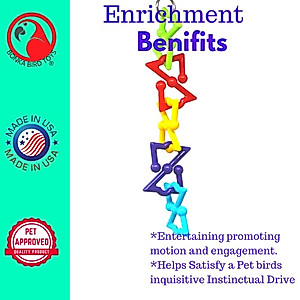 Bonka Bird Toys 3638 Z Link Small Bird Toy Conure Cockatiel Parakeet