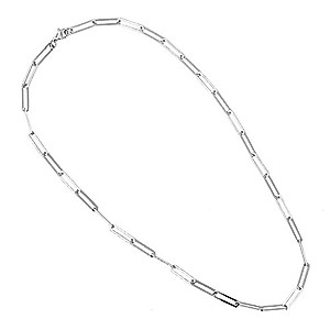 PORI JEWELERS .925 Sterling Silver 3mm Paperclip Chain Necklace For Women - Choose Your Color - 16"-20", and12.5 + 3" Extension (Silver, 16)