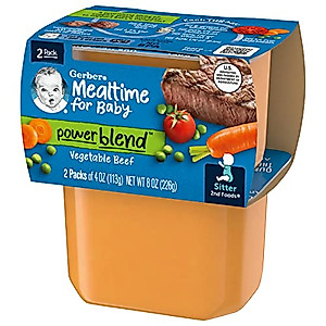 Gerber 2nd Foods, Vegetable and Beef Pureed Baby Food, 8 Ounce, (Pack of 8)