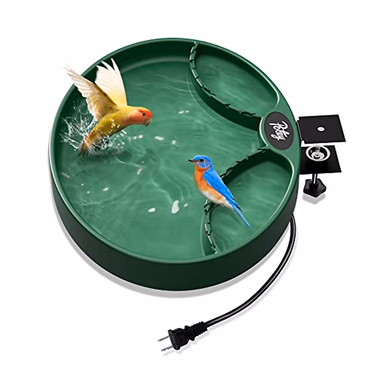 POTEY Heated Bird Bath, Bird Baths for Outdoors for Winter, 3 Easy Ways to Mount Bird Feeder Bird Habitat, 75w All Seasons Available Bird Baths for Outdoors Garden Yard, Gift Ideas for Bird Lovers