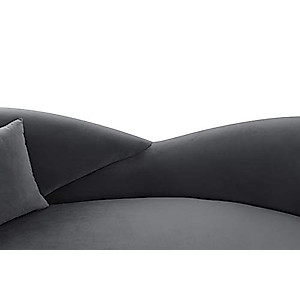 Armen Living Anabella Modern Upholstered Sofa, Gray Fabric with Silver Legs