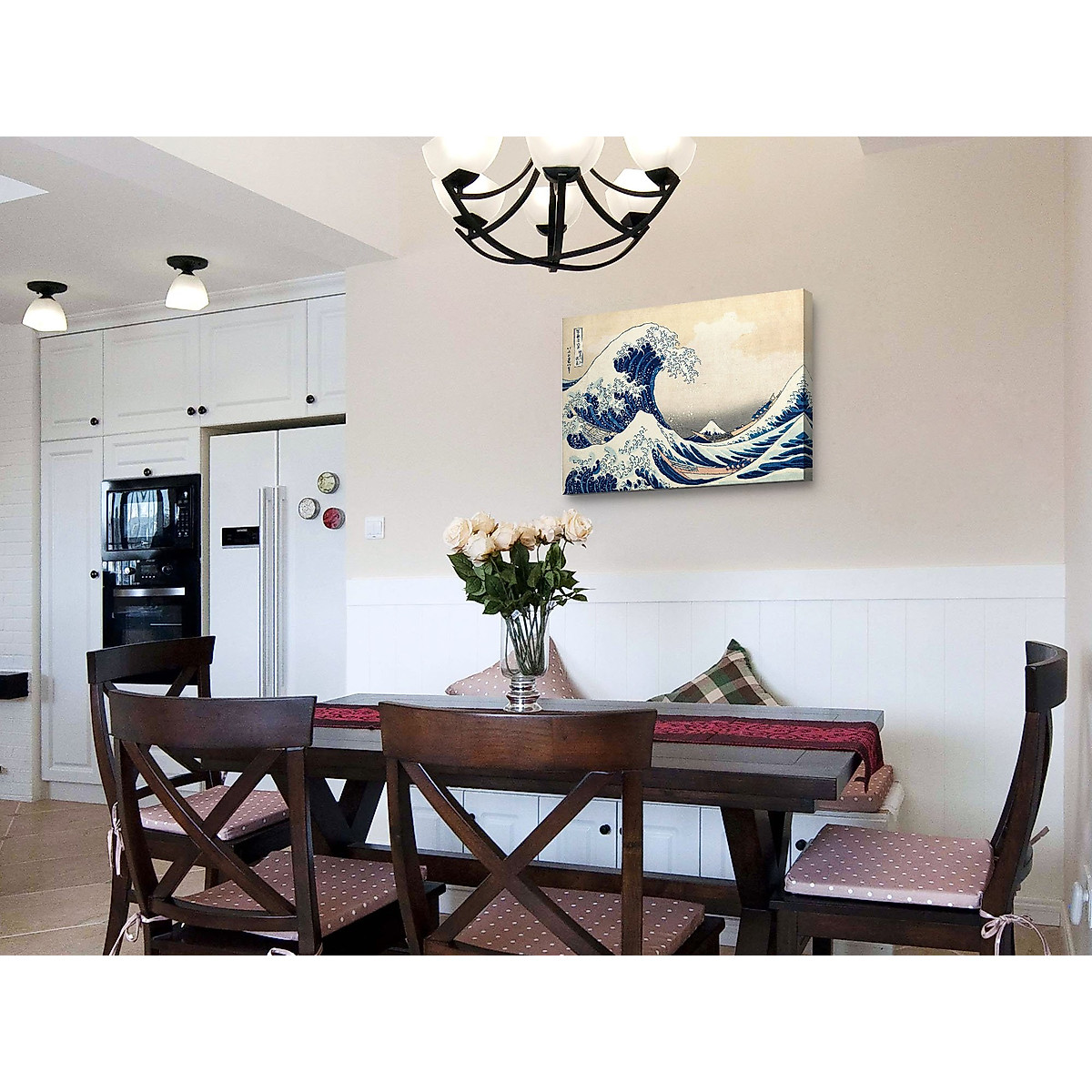 Niwo ART - The Great Wave off Kanagawa, by Katsushika Hokusai Reproduction - Giclee Wall Art for Home Decor, Gallery Wrapped, Stretched, Framed Ready to Hang (18"x12"x3/4")