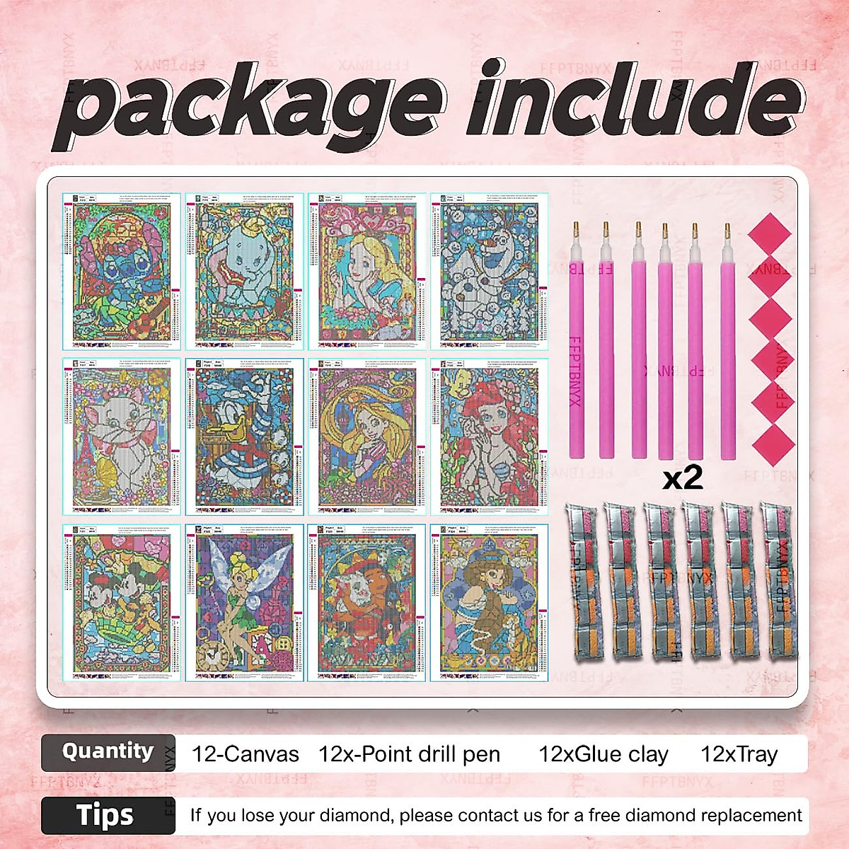 FFPTBNYX 12 Pack Full Drill Diamond Painting Kits for Adults&Beginners 5D DIY 12PCS Diamond Art Kits Paint with Round Diamonds and Gems for Home Wall Decor Gifts(11.8''x15.7'')