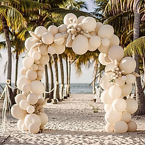 100pcs White Sand Balloons Latex Cream Balloons for Balloon Garland Arch Kit for Birthday Party Wedding Balloon Graduation Baby Shower Decoration