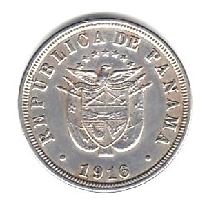 1916 Panama 2 1/2 Centesimos Coin KM#7.2