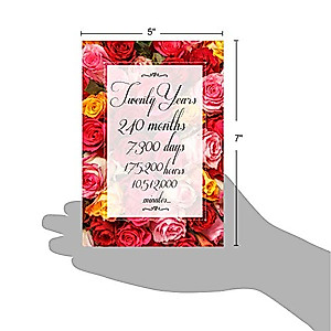 NobleWorks - 20th Anniversary Card with Envelope - 20 Years of Love, Marriage Milestone Card for Wife, Husband, Couples - Year Time Count 20 C9088MAG