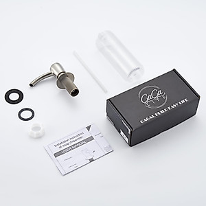 GAGALIFE Sink Soap Dispenser with 17 OZ Large Bottle, Built in Sink Soap Dispenser for Kitchen Sink, Refill from The Top, Sink Soap Dispenser Pump (Brushed Nickel)