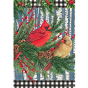 Winter Birch Tree Cardinals Garden Flag 12.5" x 18" Briarwood Lane