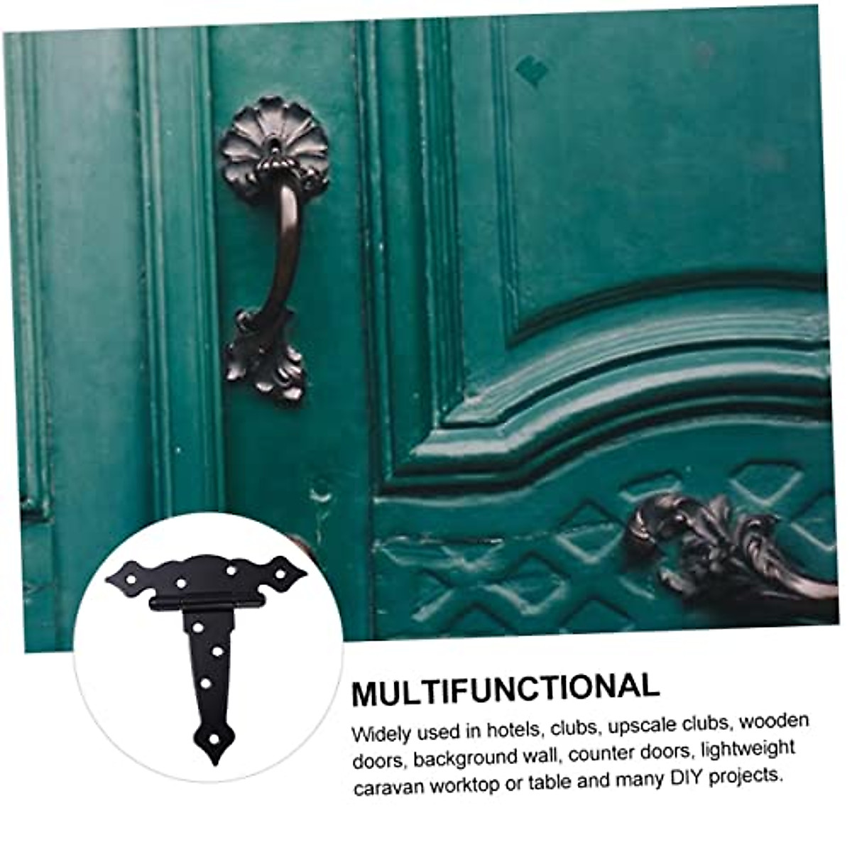 CRILSTYLEO Door Hinge gate Hinges Galvanized Fence Post Chain Link Fence gate Chain Link gate Closer Decorative T Strap Hinge Shed Hinge Steel to Wood Fence Bracket with Canopy Hardware Iron