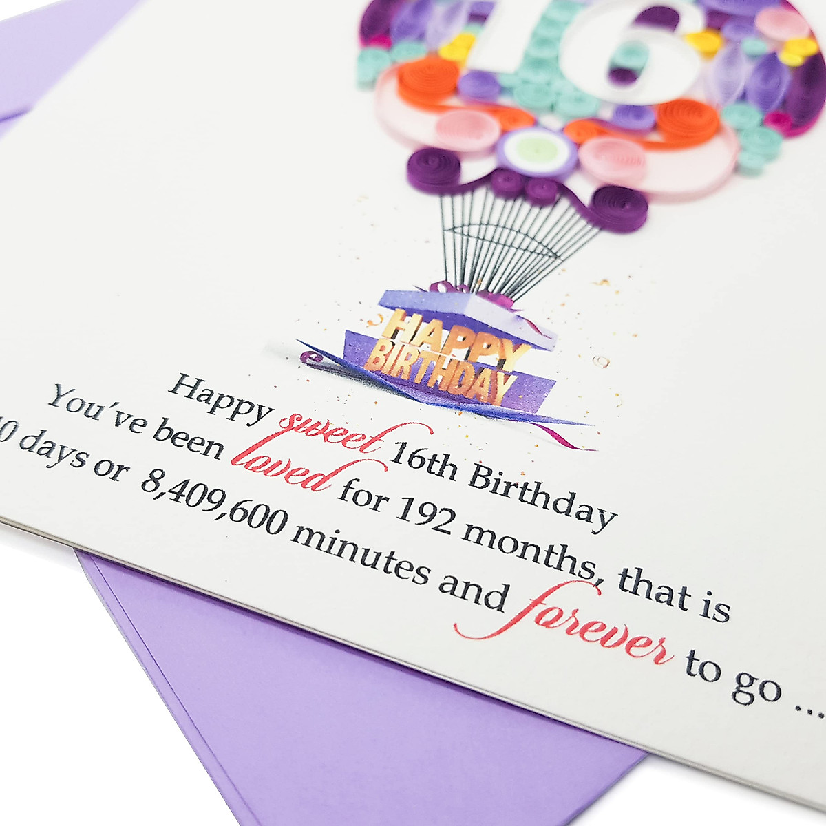 TAMAWire 100th Birthday Quilling Card, Happy Birthday, Blank Inside