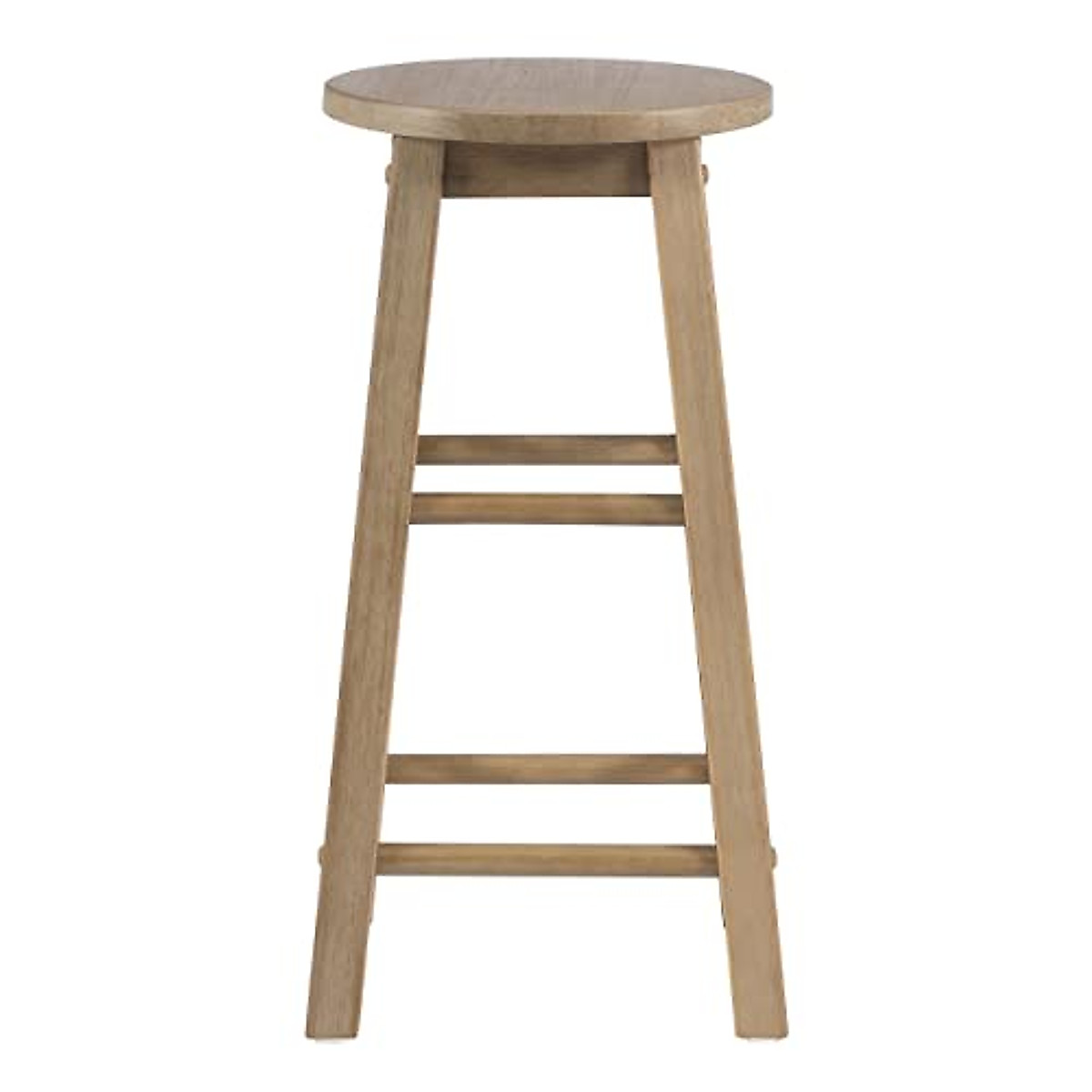 Linon Zeke Grey Wash 24" Counter Stool with Round Seat