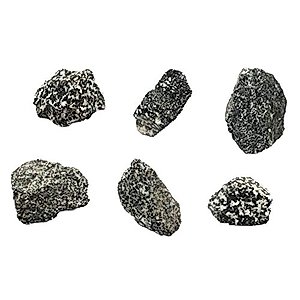 6PK Raw Diorite, Igneous Rock Specimens - Approx. 1" - Geologist Selected & Hand Processed - Great for Science Classrooms - Class Pack - Eisco Labs