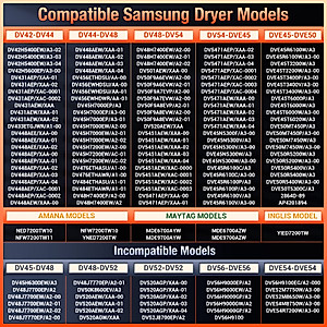 【Upgraded】Heating Element for Samsung Dryer, Dryer Heating Element DC47-00019A for Samsung dv42h5000ew/a3 dv45h7000ew/a2 Dryer Parts, Including DC96-00887A, DC47-00016A, DC47-00018A and DC32-00007A
