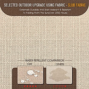 PHI VILLA Patio Sectional Wicker Rattan Small L-Shaped Outdoor Furniture Sofa Set Clearance with Upgrade Rattan (3 Piece,Beige)