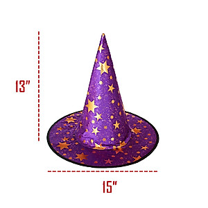 Azude Purple Witch Hats Halloween Costumes for kids girls women Fancy dress Party Decorations