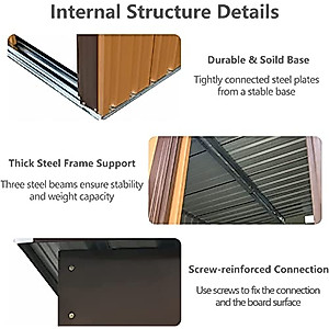 Outdoor Storage Shed 4.5 x 6.3 FT, Outdoor Storage Garden Shed with Sliding Door, Metal Shed Lean to Shed with Pent Roof and Vents, Outdoor Sheds Storage Outside Cabinet for Backyard, Patio, Lawn