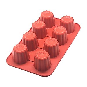 18/ 8 Cavity Round Cylinder Silicone Non-stick Cannele Mould, Muffin Cake Pan Cupcake Silicone Mold Baking Tray for Oven