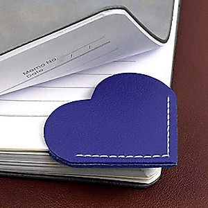 10 Pieces Leather Heart Bookmarks, Handmade Personalized Bookmarks Cute Bookmarks for Book Lovers Bookworm Gift 01