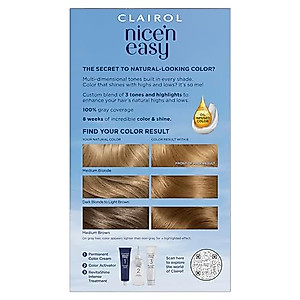Clairol Nice'n Easy Permanent Hair Dye, 8 Medium Blonde Hair Color, Pack of 3