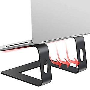 Orionstar Laptop Stand Portable Aluminum Laptop Riser Compatible with Apple Mac MacBook Air Pro 10 to 15.6 Inch Notebook Computer, Detachable Ergonomic Elevator Holder, Black