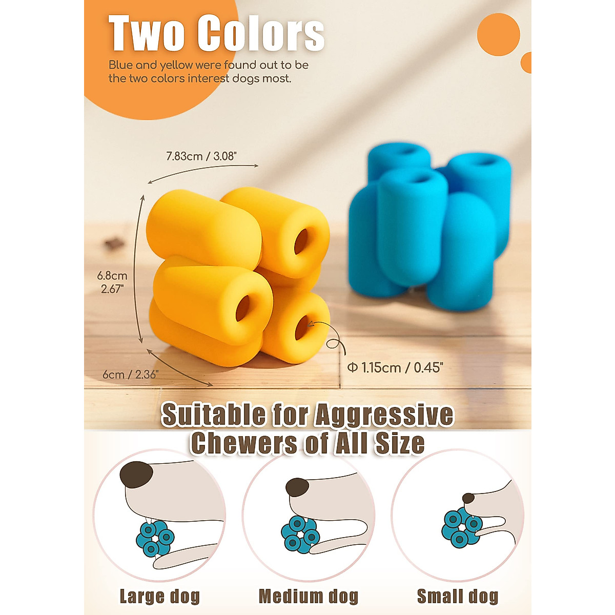 Moonorange Treat Dog Toy, Dog Chew Toys for Aggressive Chewers, Interactive Slow Feeder Dog Toys, Durable Fillable Toy Collection, Frozen Feeding Dog Toy for All Breed Sizes (Blue)