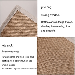 MEIANJU Jute Tote Bag Natural Reusable Jute Tote Bag with Handles Gift Bag Wedding Party Shopping Bridesmaid Favors Blank Burlap Bag Embroidery DIY Art Crafts Print Decoration 12.5"x8.6"x5.8"Pack of6