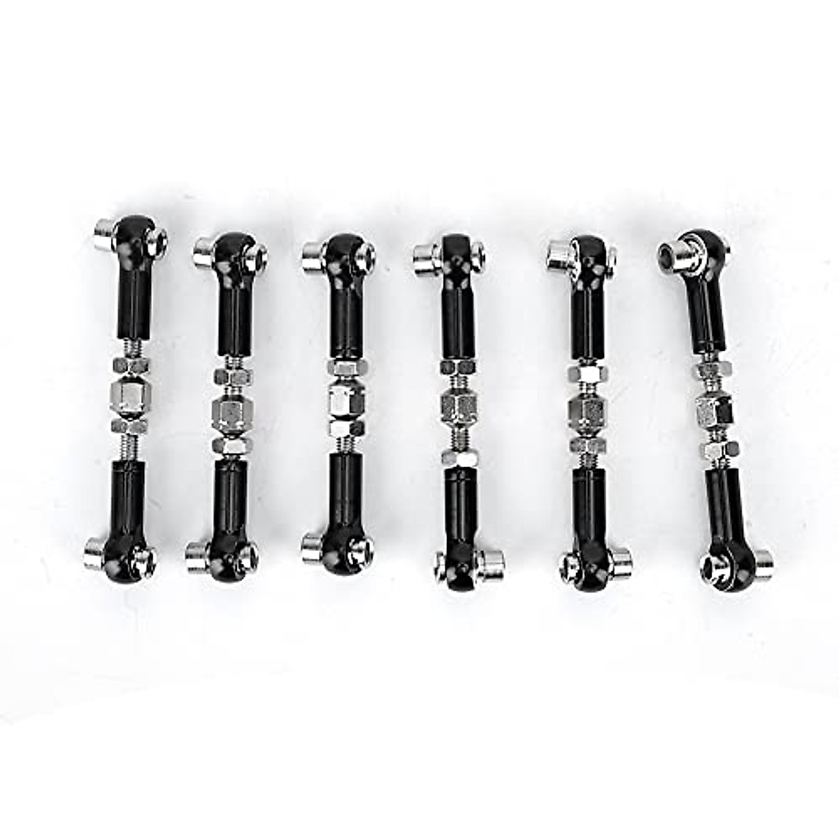 Okuyonic Servos Link, Adjustable RC Tie Rod 47mm 6pcs for Redcat 1/10 RC Car(Black)
