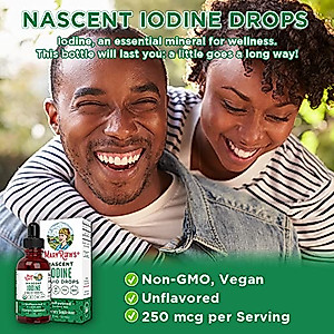 Potassium Iodide | Iodine Supplement | 1 Year Supply | Iodine Drops | USDA Organic | Nascent Iodine | Vegan | Packaging May Vary | 1 Fl Oz