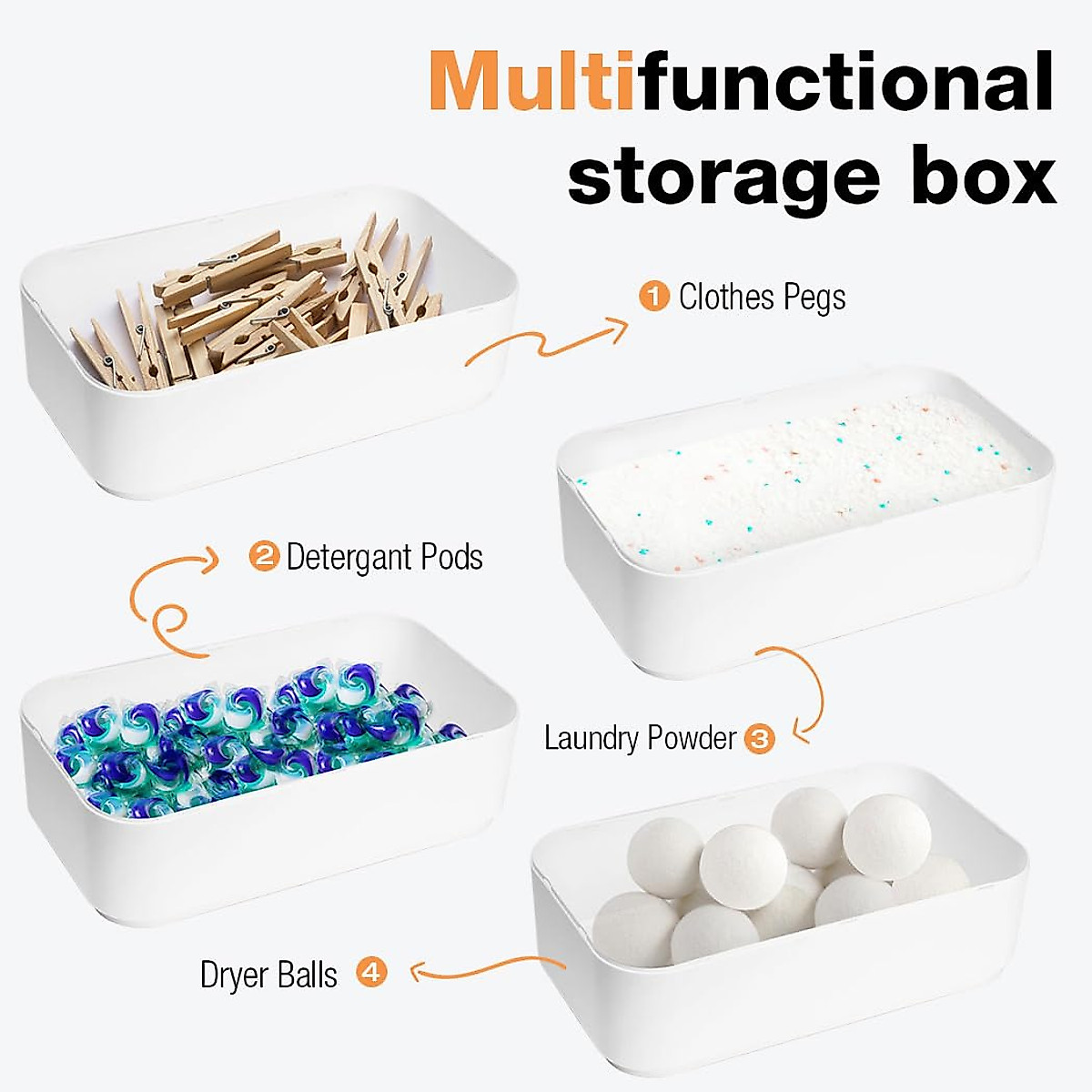 Conworld Laundry Powder Container, Large Capacity Holds 7.5Lb Laundry Powder for Laundry Room Organization and Storage, Laundry Detergent Container With a Cup, Laundry Pods Container(Grey)