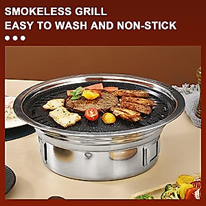 Multifunctional Charcoal Barbecue Grill 40cm Household Korean BBQ Grill Stainless Steel Non-stick Charcoal Stove (40cm)