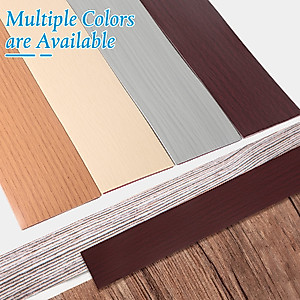 10 Ft Vinyl Floor Transition Strip 3 Wide Flat Self Adhesive Cover Strips Threshold Cover Flooring Gap Trim Laminate Floor Transition Strip for Threshold and Doorway, Wood Grain Design (Red)