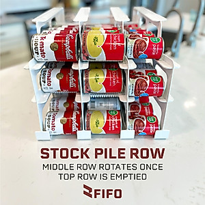 FIFO Can Tracker Stores 54 cans | Rotates First in First Out | Canned Goods Organizer for Cupboard, Pantry and Cabinet | Food Storage | Organize Your Kitchen | Made in USA