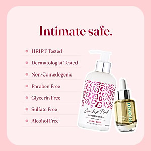 IntiMD Coochy Plus Intimate Shave Cream Sweet Bliss + Pre-Shave Elixir Moisturizer Oil Kit - HydroLock &Moisturizing PLUS Continuous Hydration Reliefs Razor Burn Bump Ingrown Hair