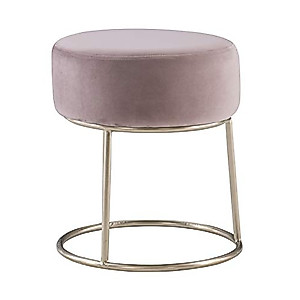 Linon Pink and Gold Vanity and Accent Dalilah Stool