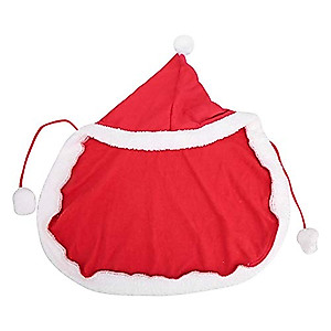 LIYJTK Winter pet New Year's cat and Dog Clothes Costumes Christmas red Cape with hat New Year's Small red Cape Warm Funny pet Dress up Puppy Kitten pet Clothes(M)