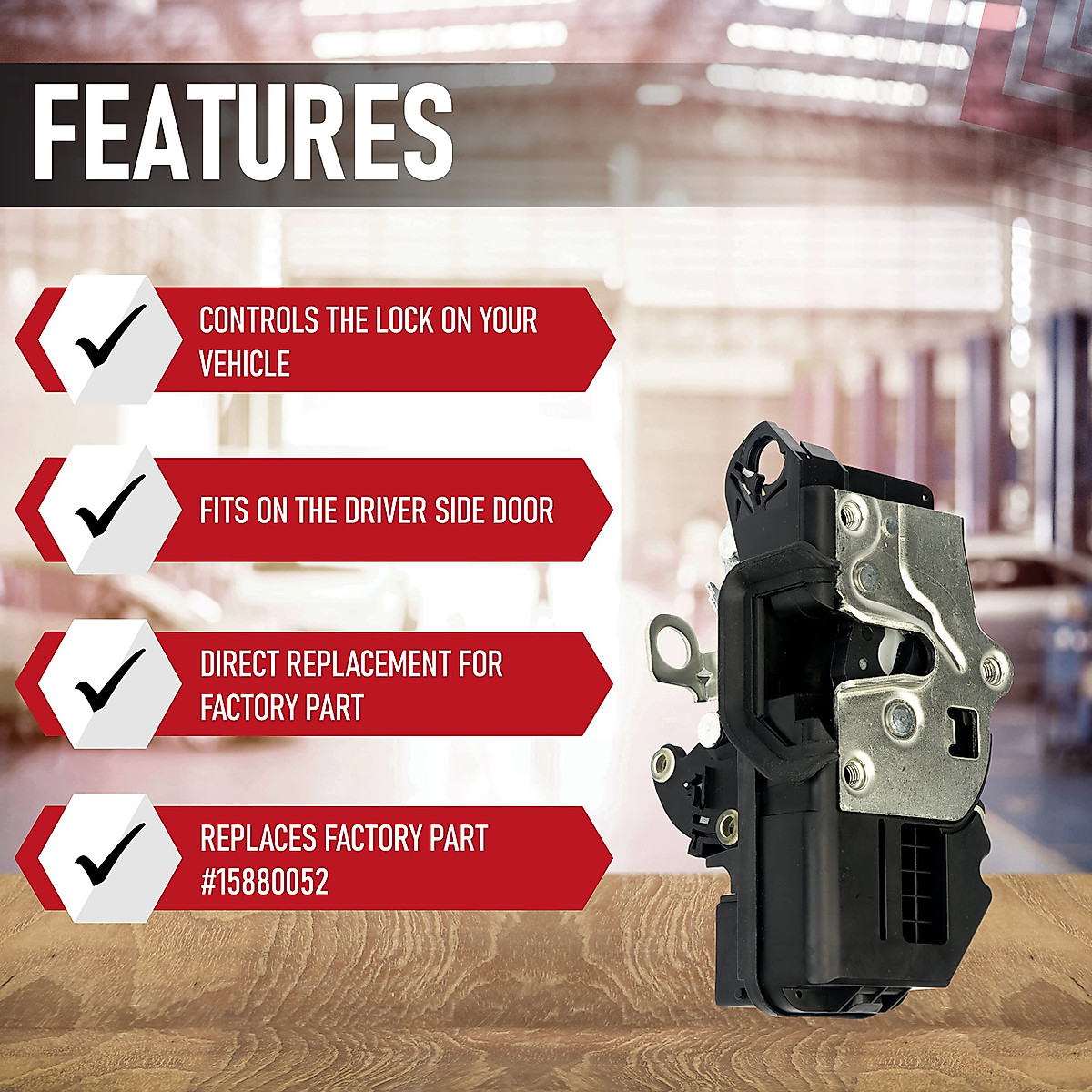 Door Latch Lock Actuator - Front Left Driver Side - Replaces 15880052, 207838846, 931-303 - Compatible with Chevy, GMC, Cadillac Vehicles - Tahoe, Silverado, Escalade, Sierra, Yukon - 2007, 2008, 2009