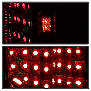 ACANII - For 1997-2003 Ford F150 Pickup Flareside Smoked Lens LED Tail Lights Brake Lamps Replacement Driver & Passenger