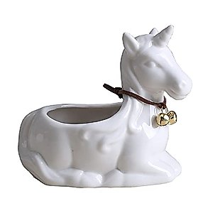 YONGYAN Horse Shape Flower Pot Statue Decoration Ceramics Garden Planters Containers Pot Bookshelf Office Desktop Decor