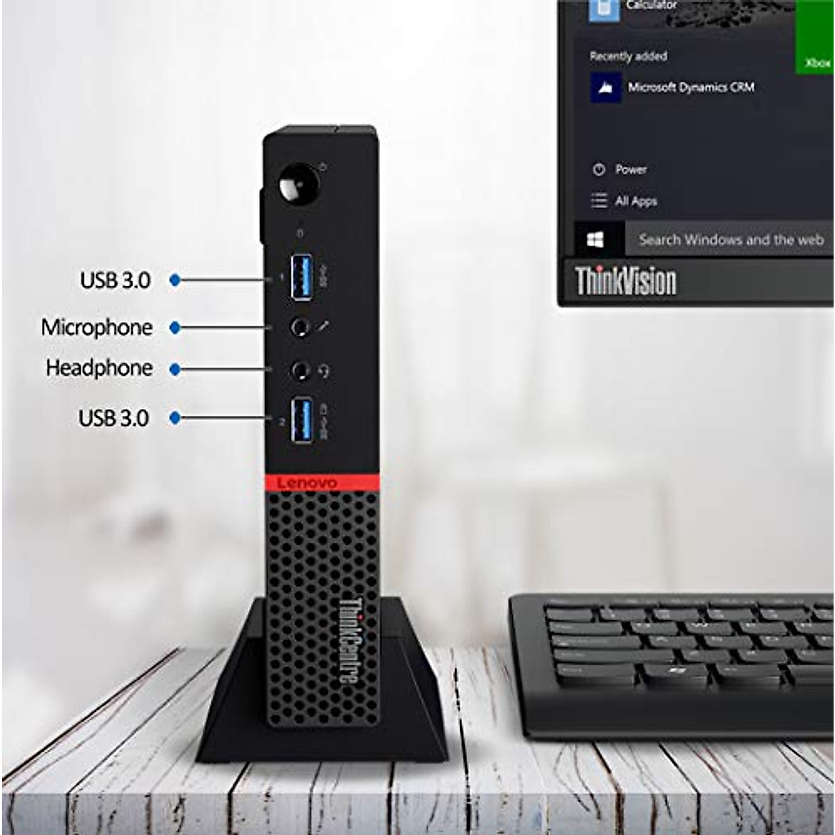 Lenovo M600 Tiny Dual Displays supported Computer (Intel Pentium up to 2.64GHz, 4G DDR RAM, 128GB SSD, WiFi, Bluetooth, HDMI, USB 3.0, Dual DisplayPort, Windows 10 pro) (Renewed)