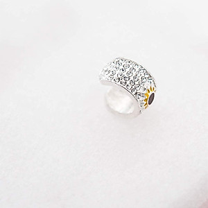 HEYGOO 2 Pack Bling Sunflower Stethoscope Charms, Stethoscope Tag Personalized Hospital Nurse Identification Accessories