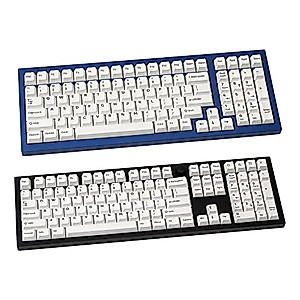 Keychron Double Shot Cherry PBT Keycap Full Keycap Set (219 Keys) - Black on White